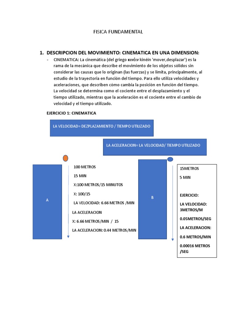 Fisica Fundamental | PDF | Aceleración | Cinemática