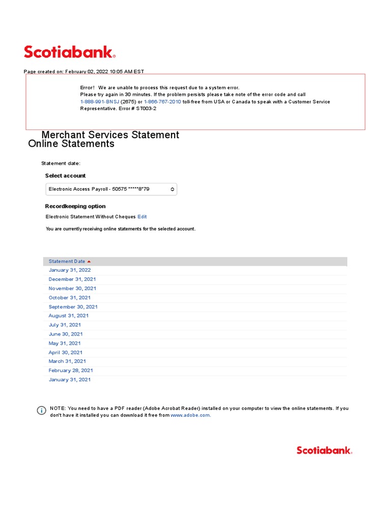 Merchant Services Statement Online Statements: 1-888-991-BNSJ 1-866-767 ...