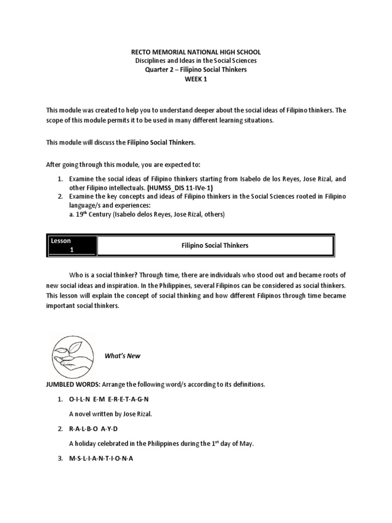 Diss - Quarter 2 Week 1-6 | PDF | Interpersonal Relationships | Philippines