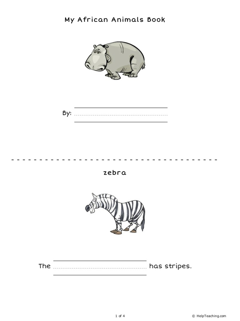 African Animals Mini Book | PDF