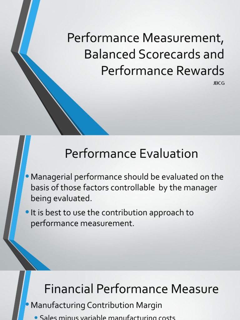 Chapter 14 Performance Measurement, Balanced Scorecards and Performance ...