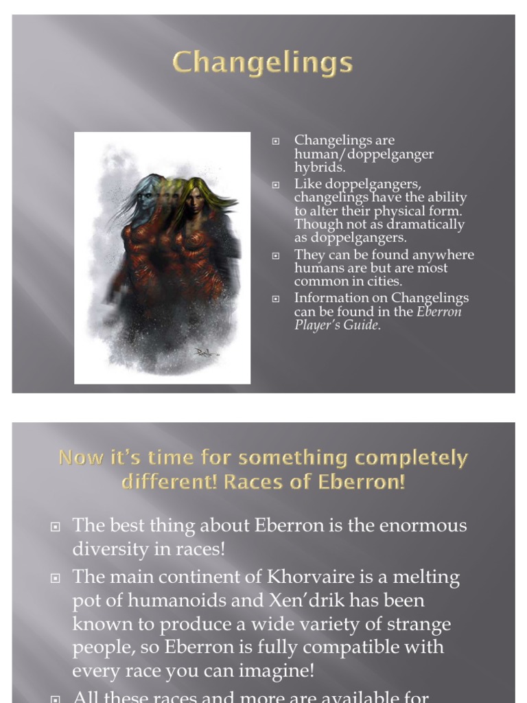 Eberron 4- Playable Races | World Of Eberron | Dungeons & Dragons ...