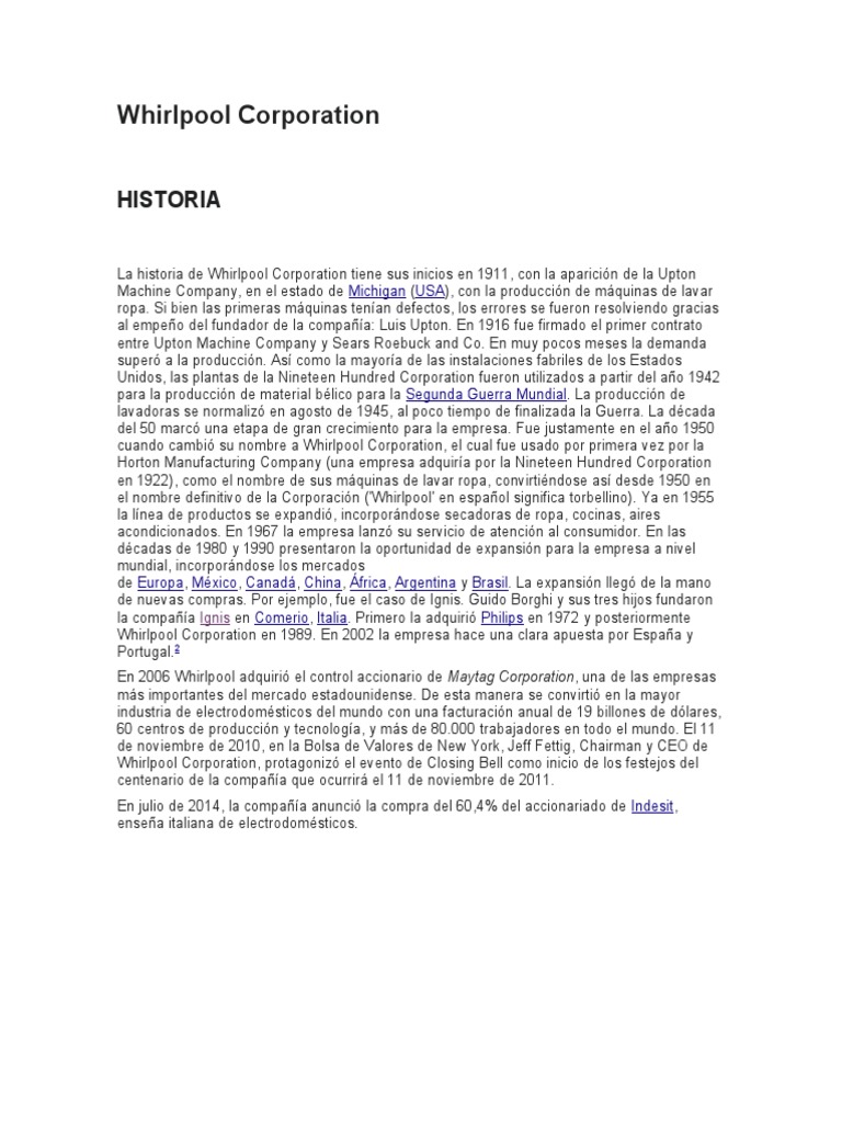 Whirlpool Corporation | PDF | Marketing | Bolsa de Nueva York