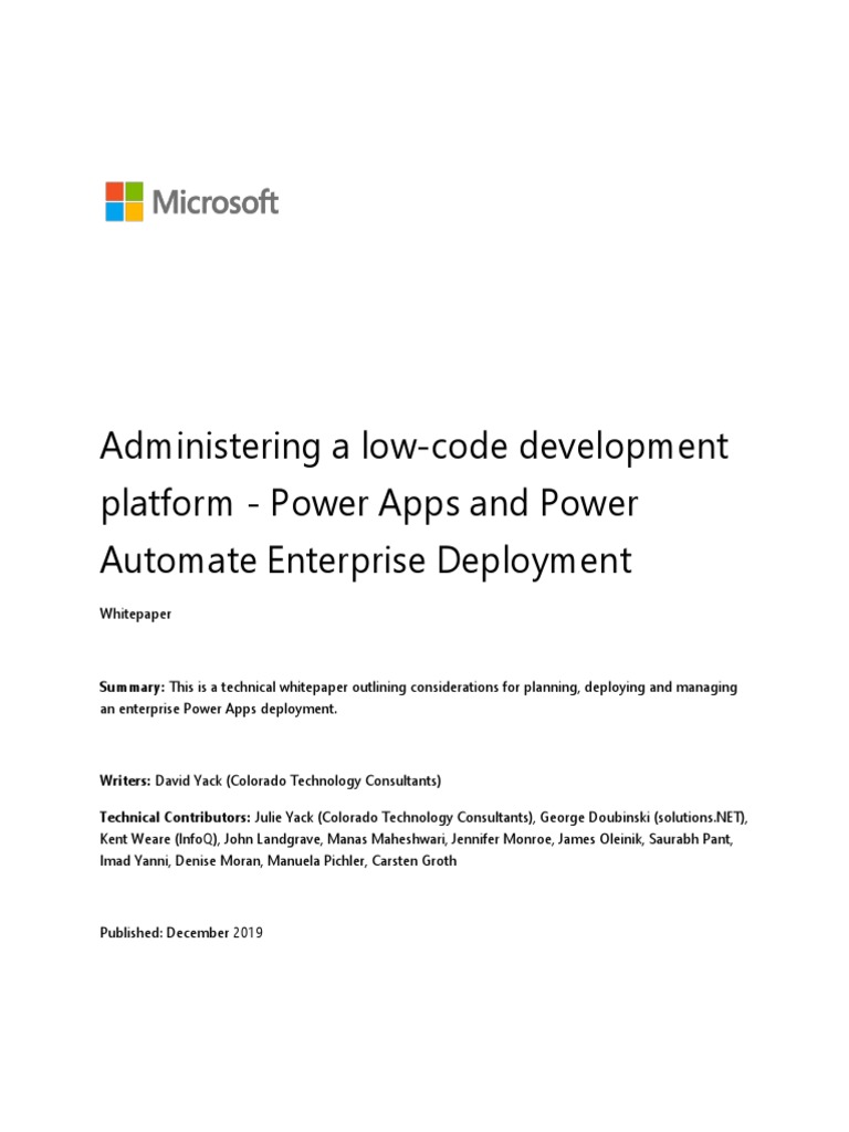 Power Platform Admin and Governance Whitepaper | PDF | Share Point ...