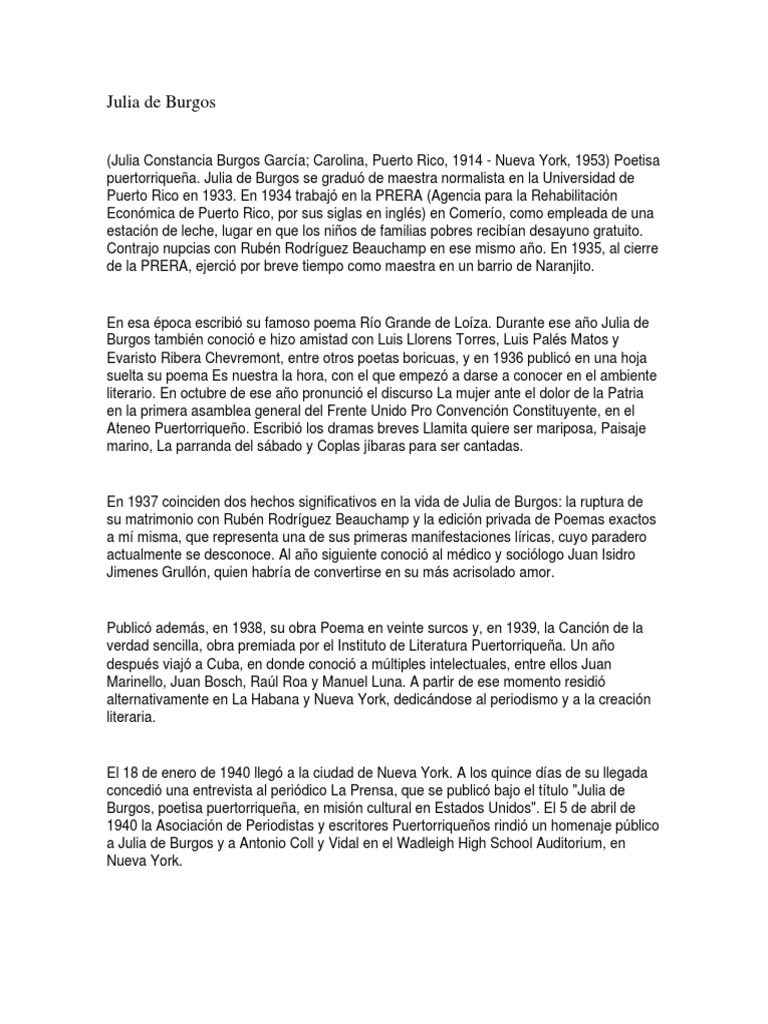 Julia de Burgos | PDF