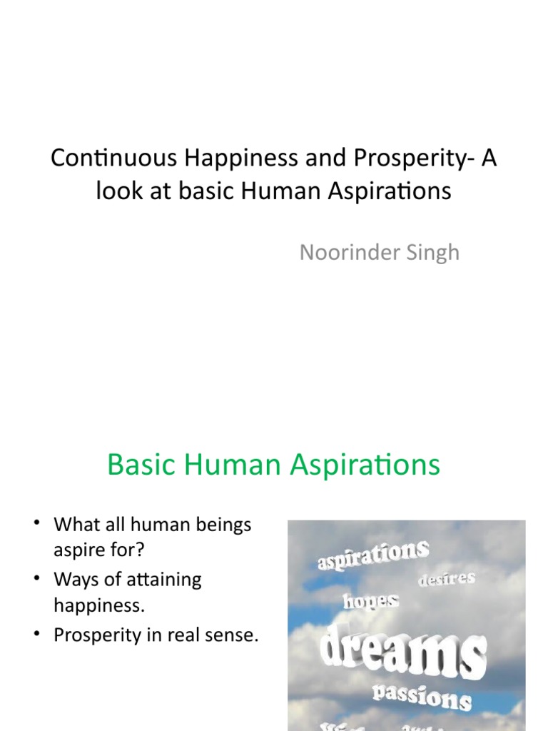 Basic Human Aspirations | PDF | Happiness | Psychological Concepts