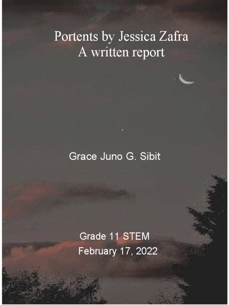 Portents by Jessica Zafra A Written Report: Grace Juno G. Sibit | PDF