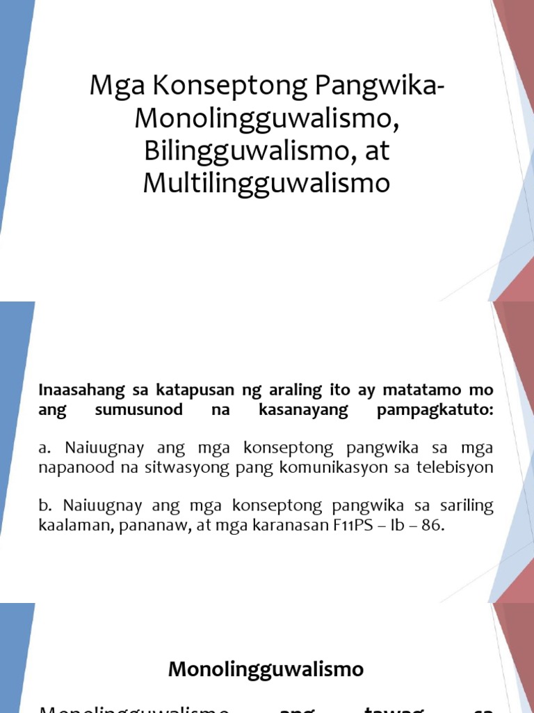 2 Monolinggwalismo Atbp | PDF