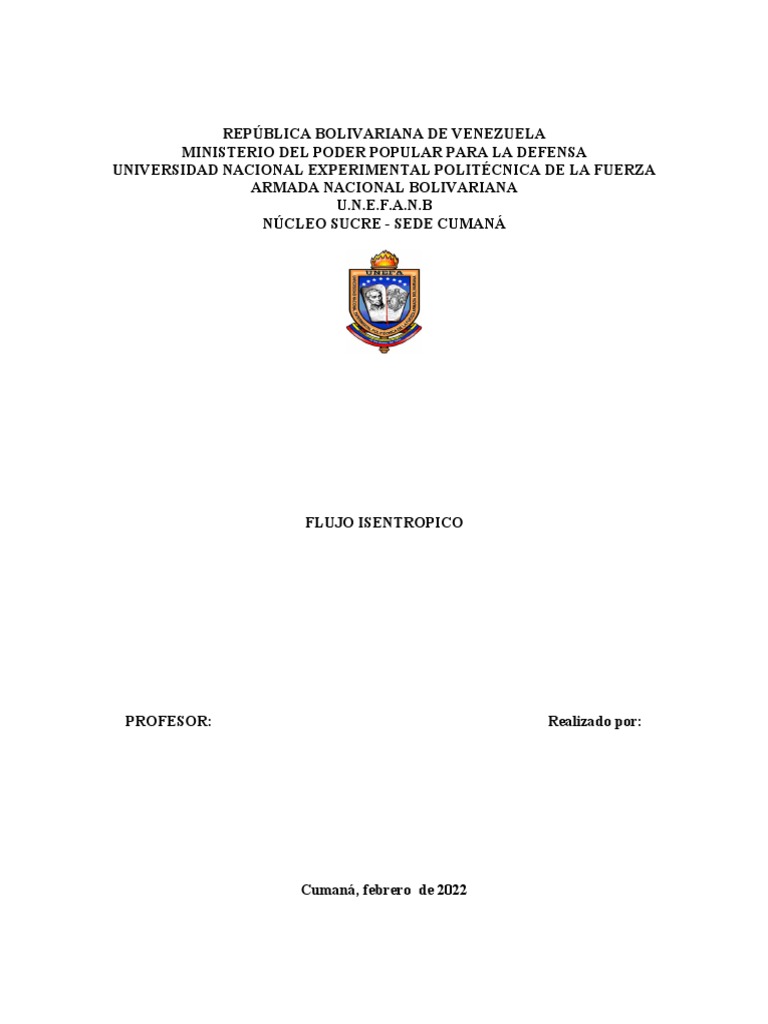 Flujo Isentropico | PDF | Boquilla | Gases