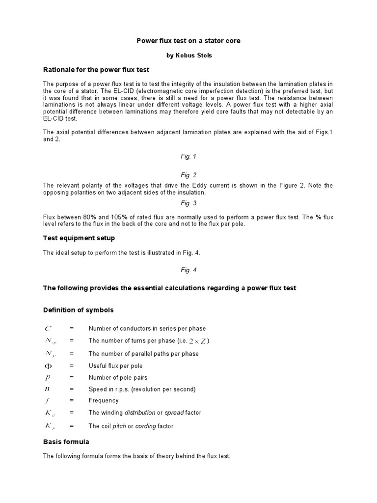 Power Flux Test On A Stator Core: by Kobus Stols | PDF | Inductor ...