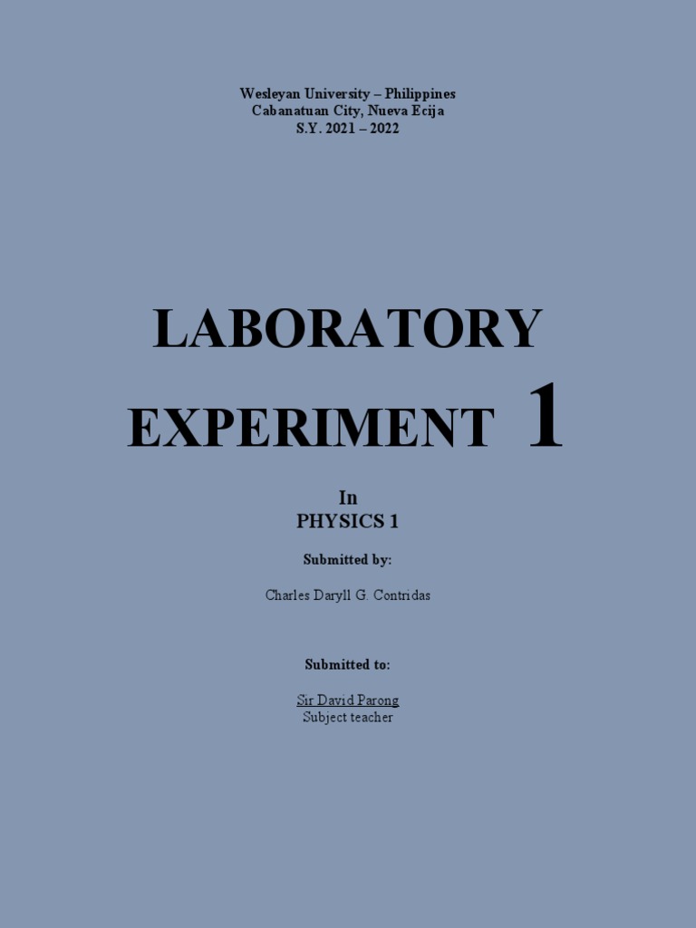Laboratory Experiment: in Physics 1 | PDF | Measurement | Volume