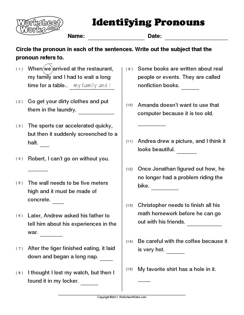 Worksheet Works Identifying Pronouns 1 | PDF | Computing | Computing ...