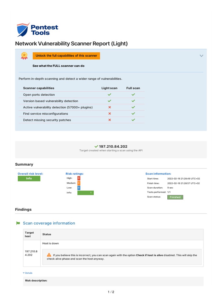 OpenVAS Light Scan Report Summary | PDF | Image Scanner | Vulnerability ...