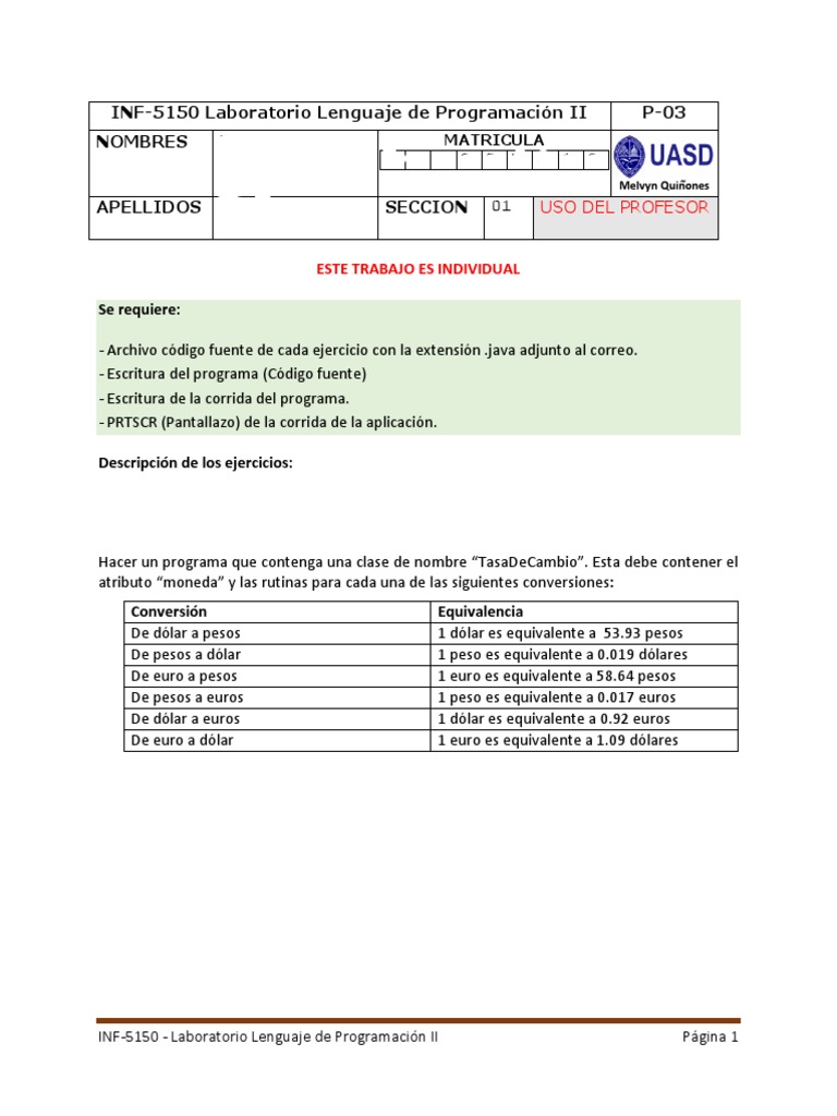 Practica 3 Lab Programacion2 | PDF | Java (lenguaje de programación ...
