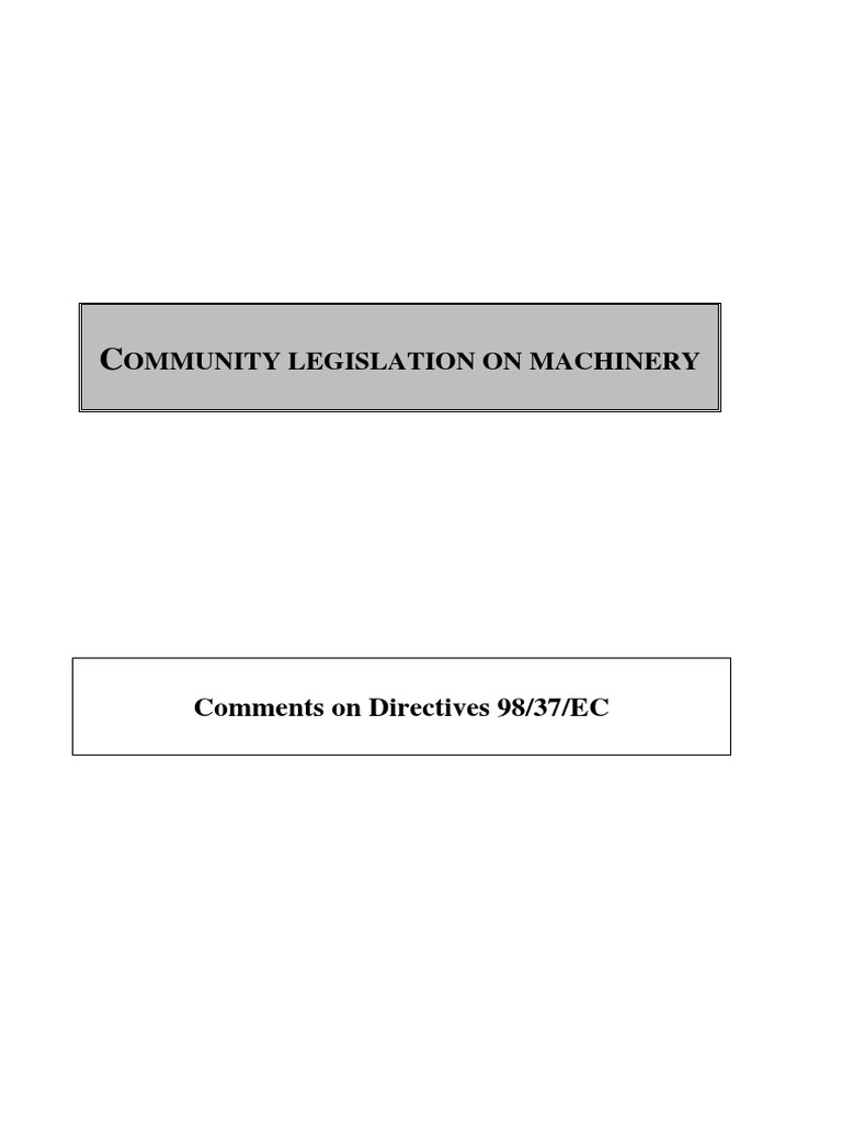 Machinery Directive Guide98 - 37 | PDF | European Union | Safety