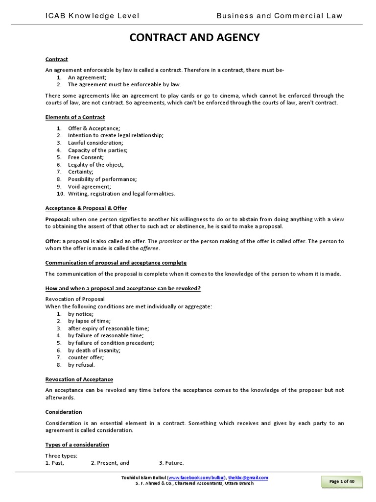 Business & Commercial Law | PDF | Guarantee | Offer And Acceptance