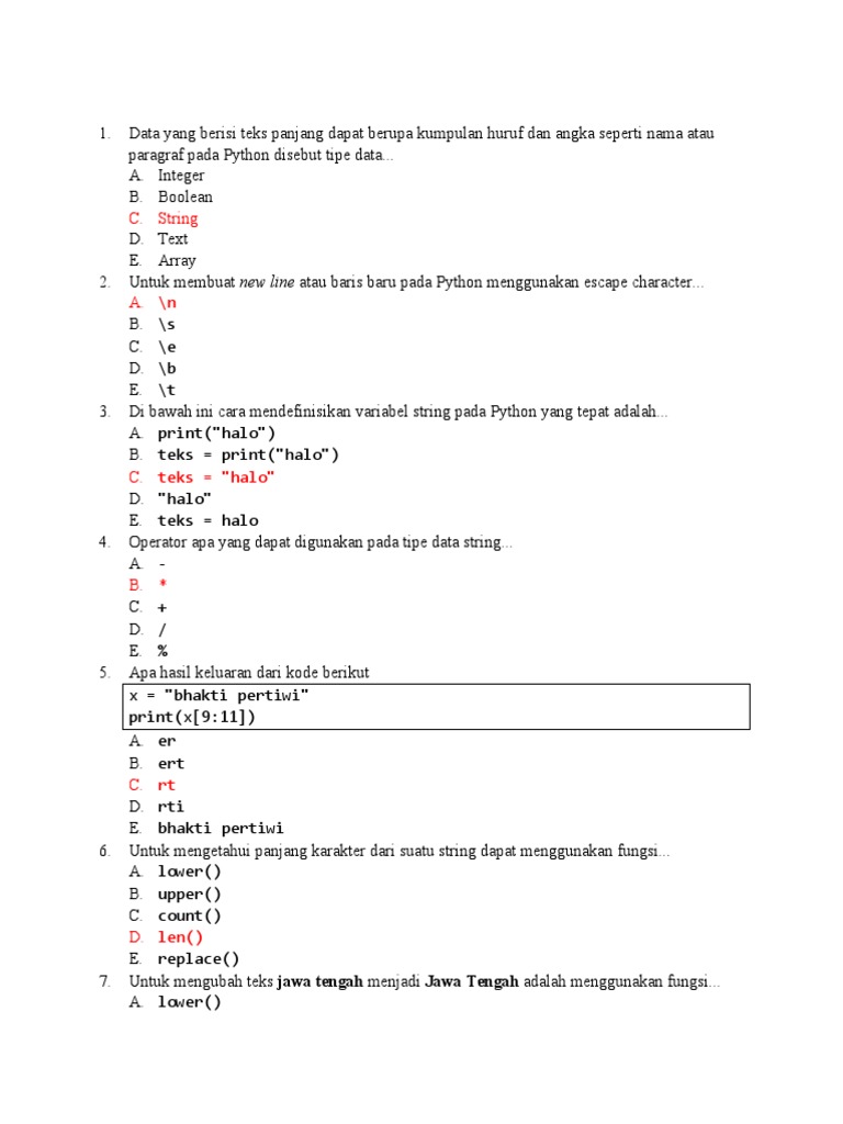 Panduan Dasar Tipe Data dan Fungsi Python | PDF