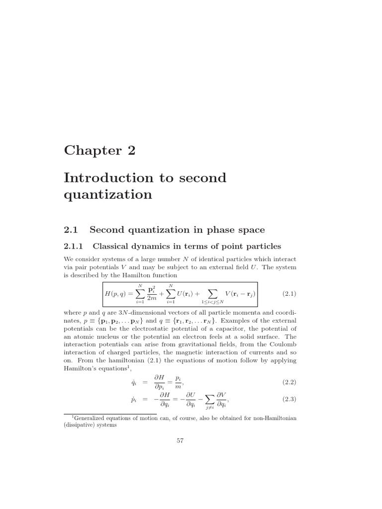 Introduction To Second Quantization | PDF | Quantum Mechanics ...