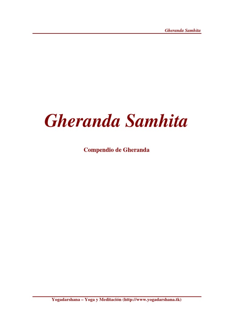 Gheranda Samhita | PDF | Hatha Yoga | Yoga