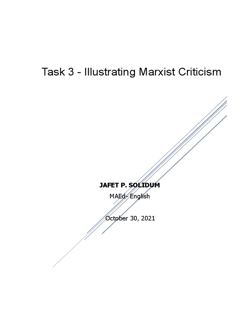 Task 3 - Illustrating Marxist Criticism | PDF | Marxism