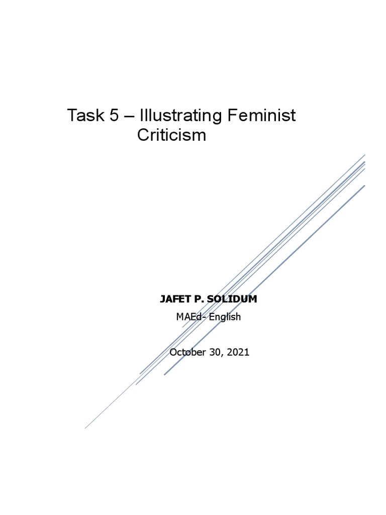 Task 5 - Illustrating Feminist Criticism | PDF | Gender Role | Gender