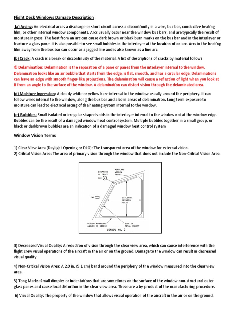Flight Deck Window Delamination Guide | PDF | Window | Electric Arc