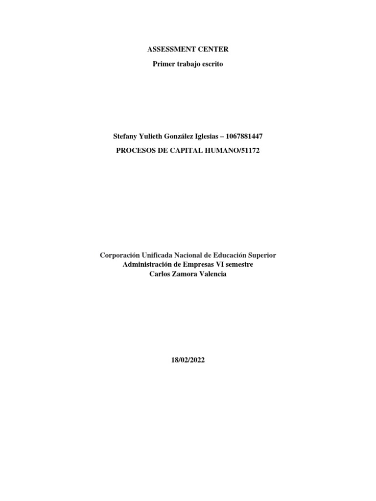 Assessment Center | PDF | Business | Cognición