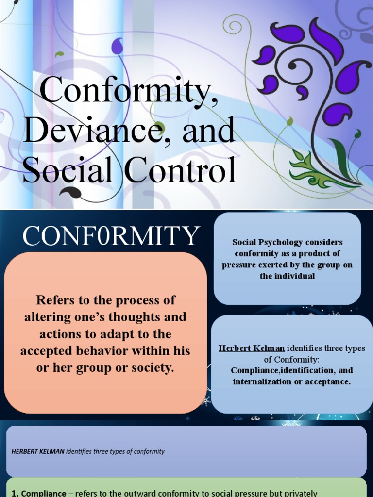 Conformity, Deviance and Social Control | PDF | Deviance (Sociology ...
