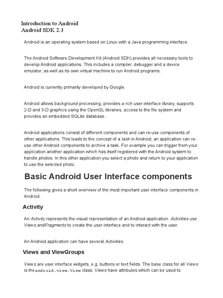 Basic Android User Interface Components: Introduction To Android ...