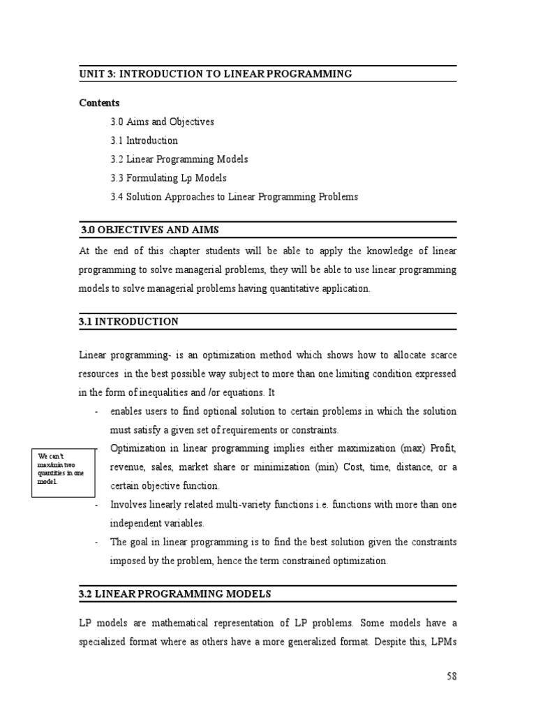 Mathsunit 3 (Lin. Prog) | PDF | Mathematical Optimization | Linear Programming