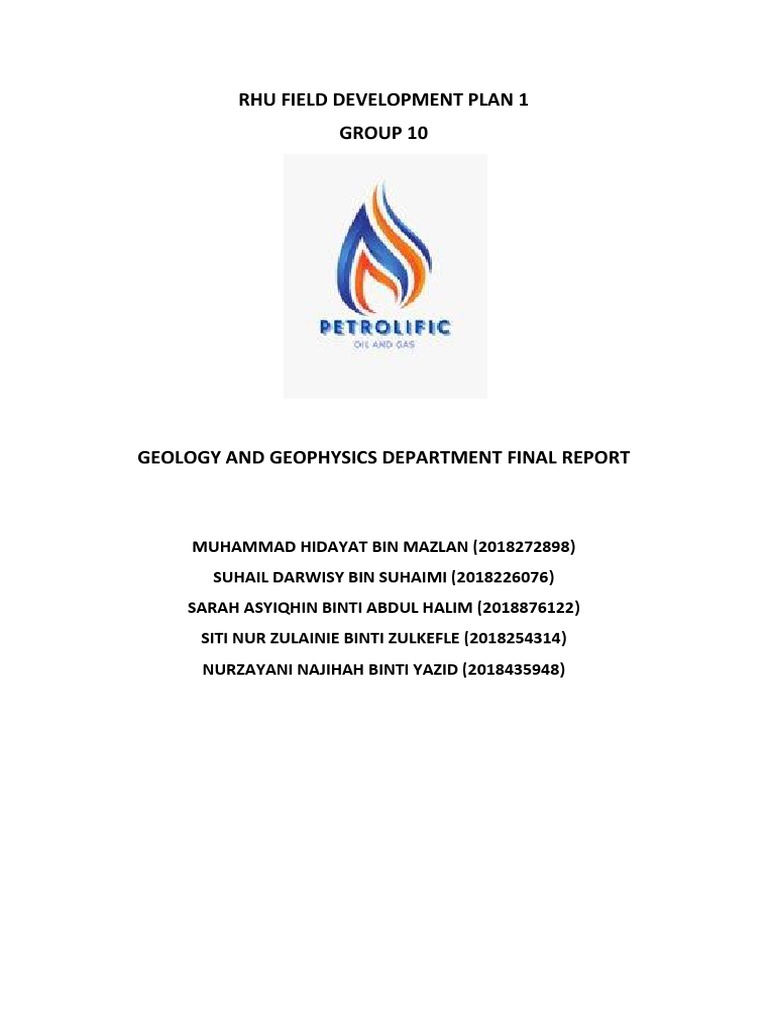 Rhu Field Development Plan 1 Group 10 | PDF | Petroleum Reservoir ...