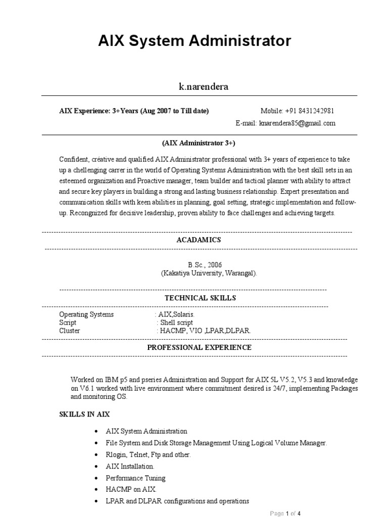 AIX System Administrator: K.narendera | PDF | File System | Computer Data