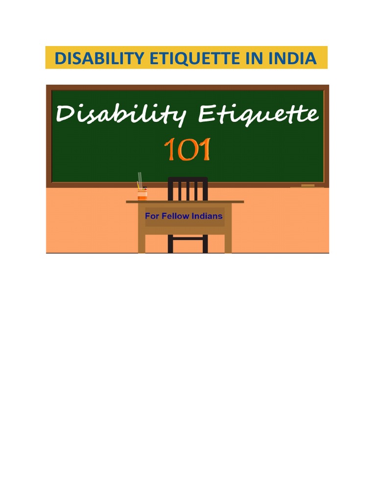 Disability Etiquette 101 - India 2018 | PDF | Disability | Sign Language