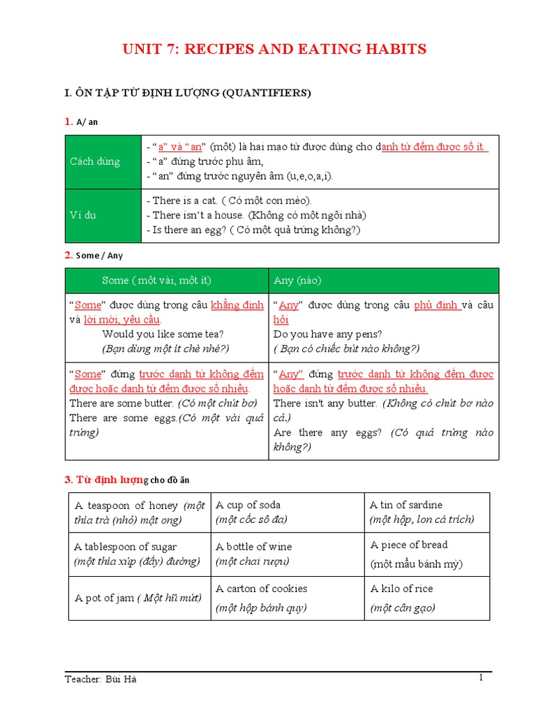 English 9 Unit 7 Grammar 1 Quantifiers Okk Pdf