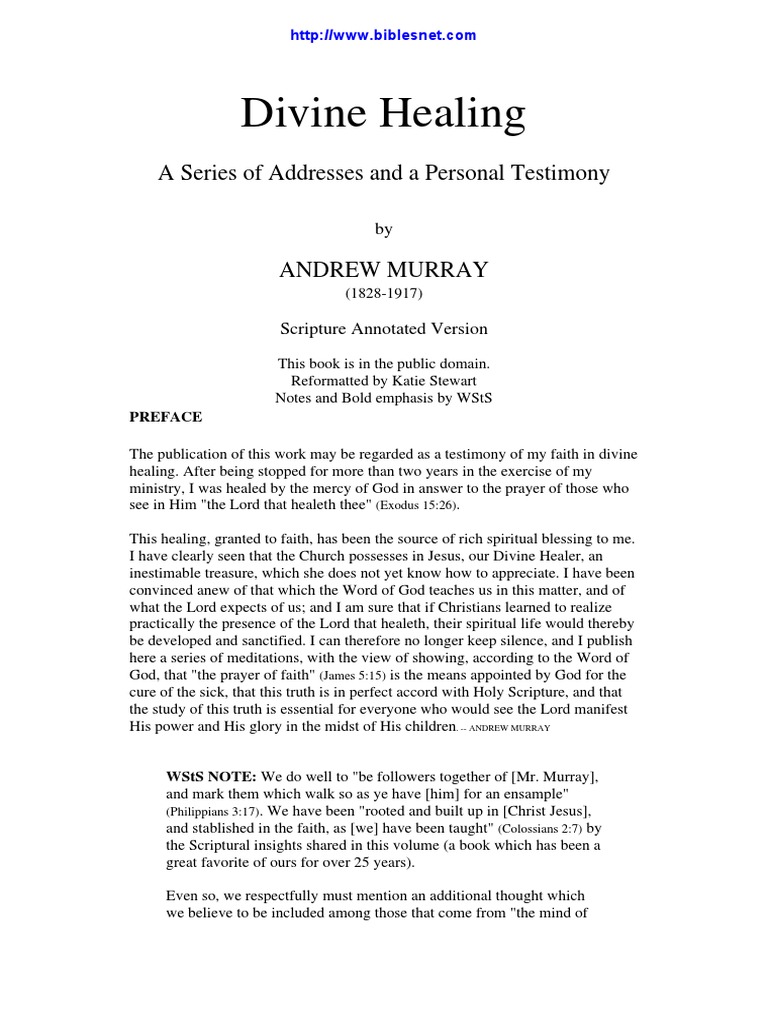 Andrew Murray on Divine Healing | PDF | Faith Healing | Jesus