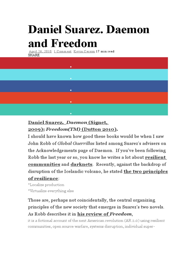 Daniel Suarez Daemon Freedom | PDF