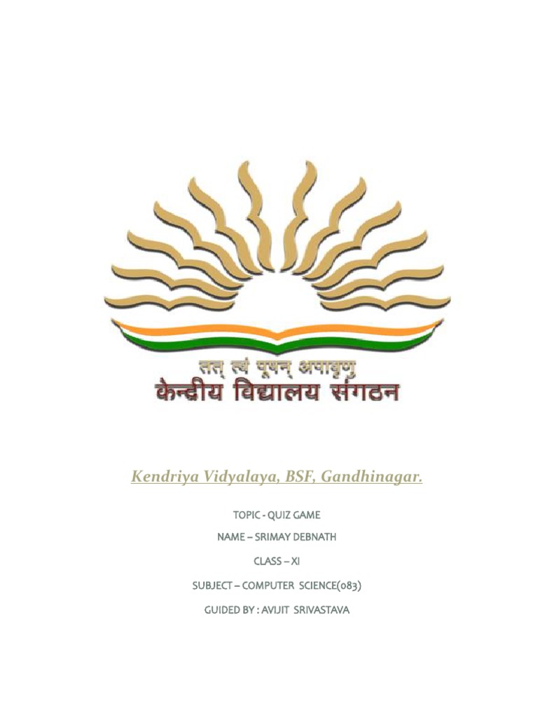Kendriya Vidyalaya Pdf Python Programming Language Class Computer Programming