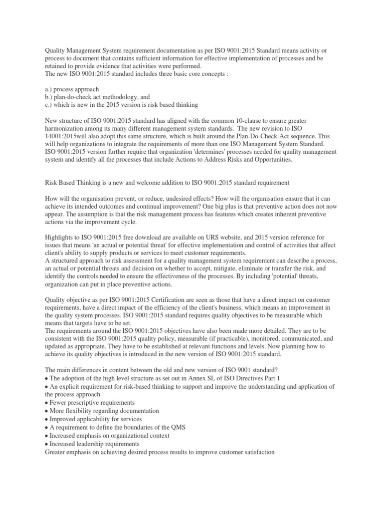 ISO 9001:2015 Quality Management Overview | PDF | Iso 9000 | Quality ...