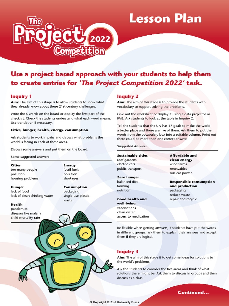 Project Competition Lesson Plan 2022 | PDF | Sustainable Energy