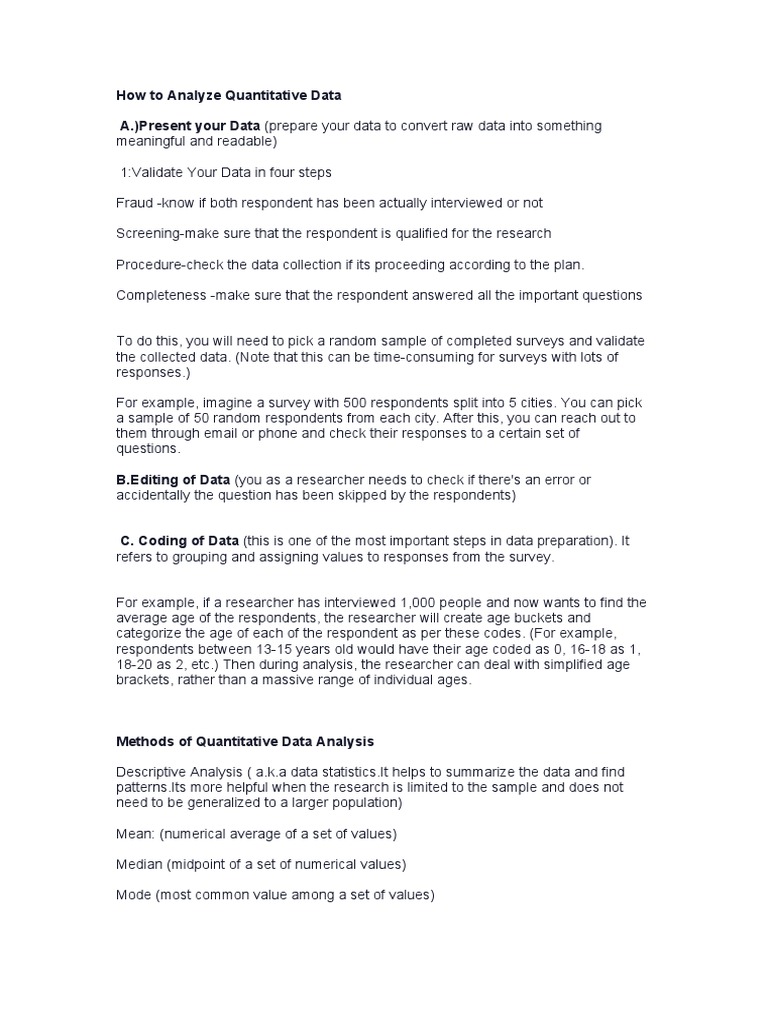 Quantitative Data Analysis Guide | PDF | Survey Methodology | Data