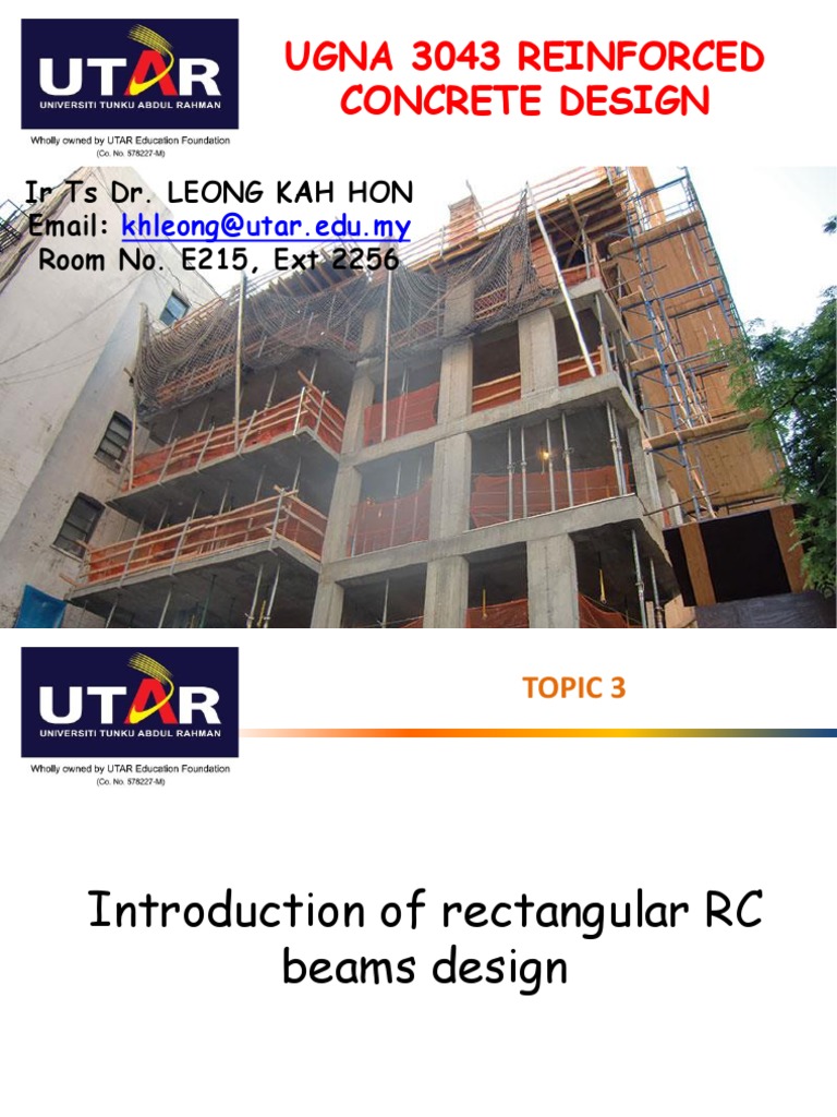W3 L3 Introduction Of Rectangular Rc Beams Design Pdf Beam