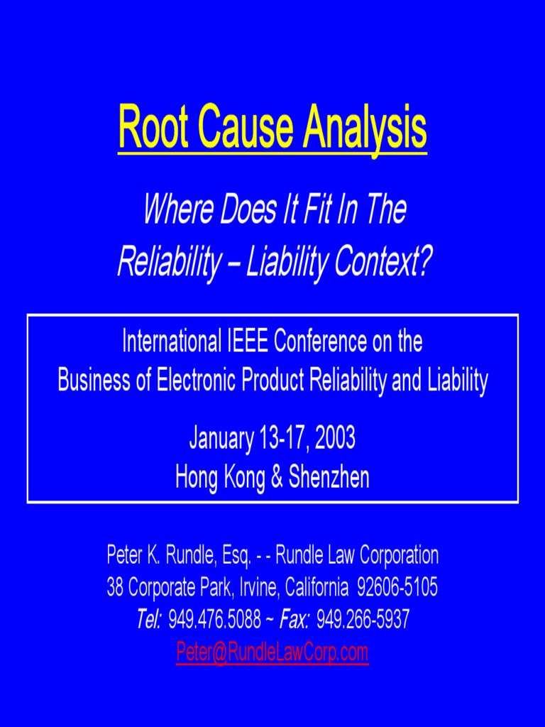 Root Cause Analysis in Electrical-Electronics Equipment | PDF ...