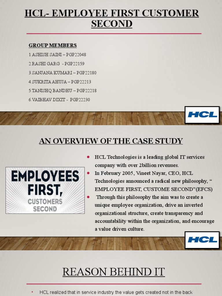 Hcl-Employee First Customer Second: Group Members | Download Free PDF ...