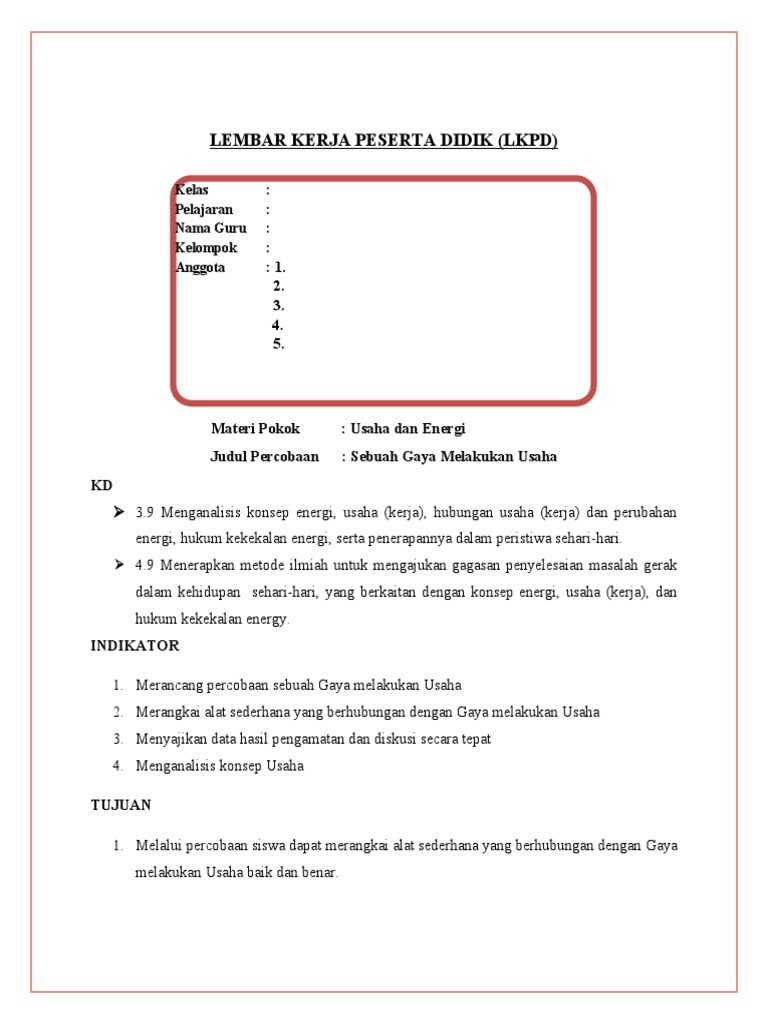 LKPD Usaha | PDF | Metode & Bahan Ajar