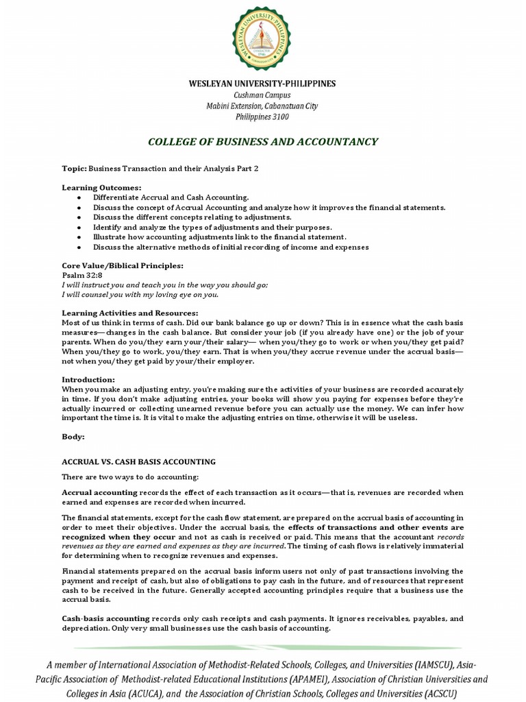 Module 2 - Business Transaction and Their Analysis Part 2 | PDF | Bad ...