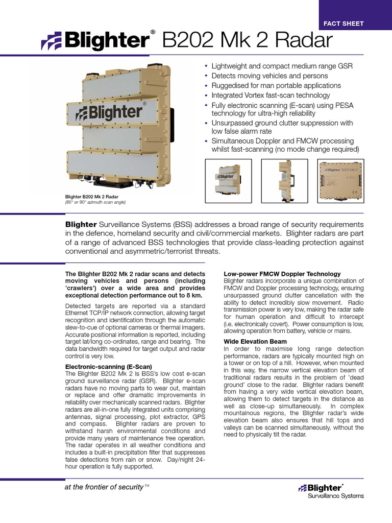 B 202 MK 2 Radar: Low-Power FMCW Doppler Technology | PDF | Radar ...