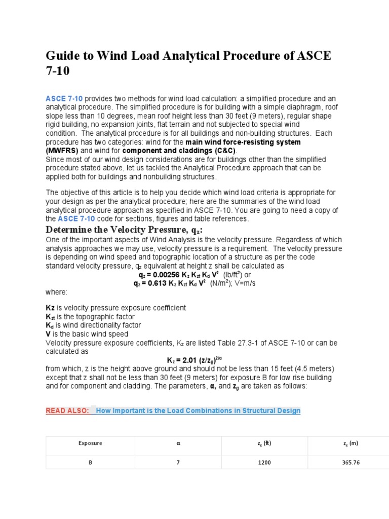 ASCE 7-10 Wind Load Analysis Guide | PDF | Wound | Topography