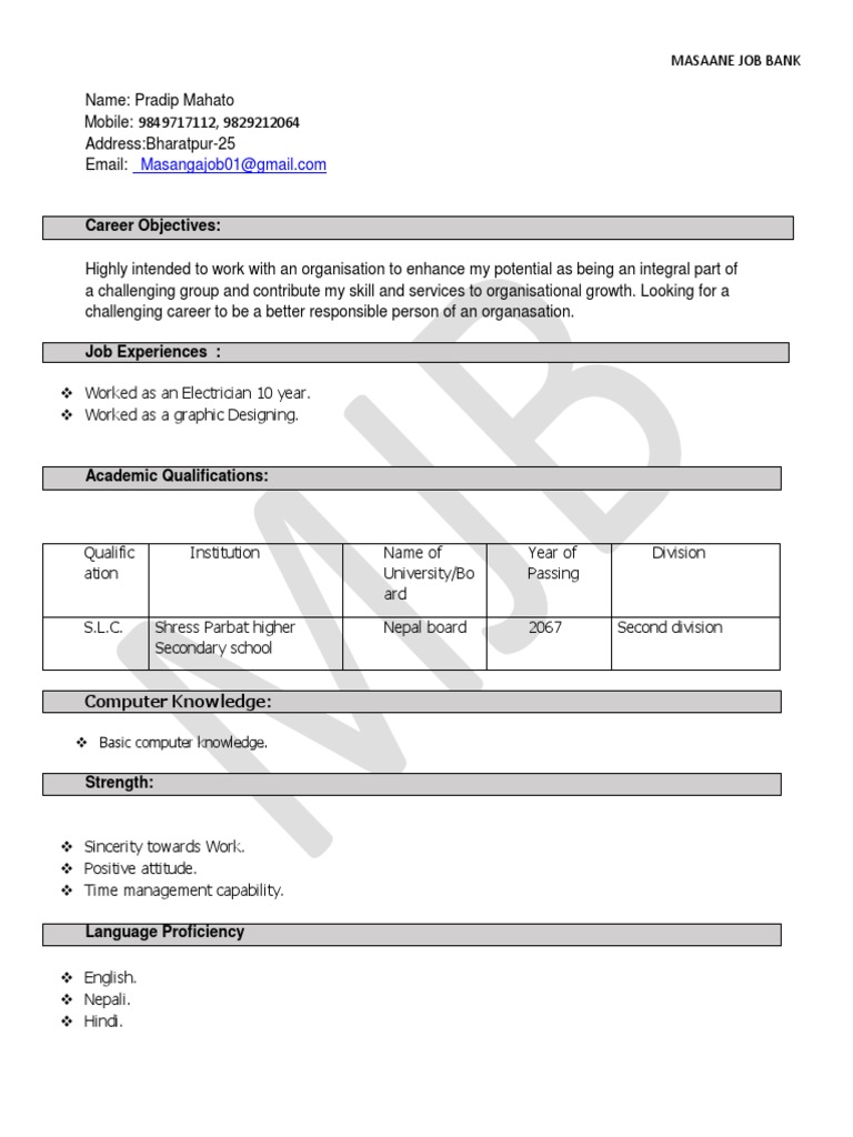 Career Objectives:: Computer Knowledge | PDF