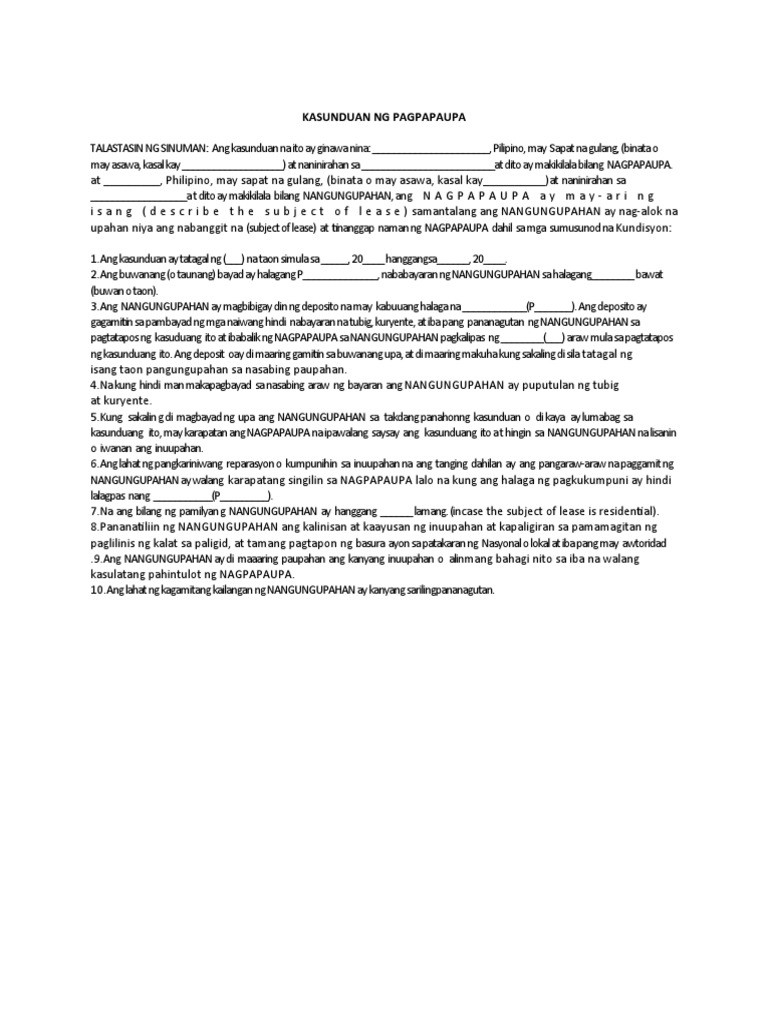 Sample Contact Tagalog | PDF