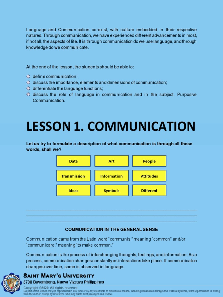 GPCom Lesson 1 Communication | PDF | Communication | Nonverbal Communication